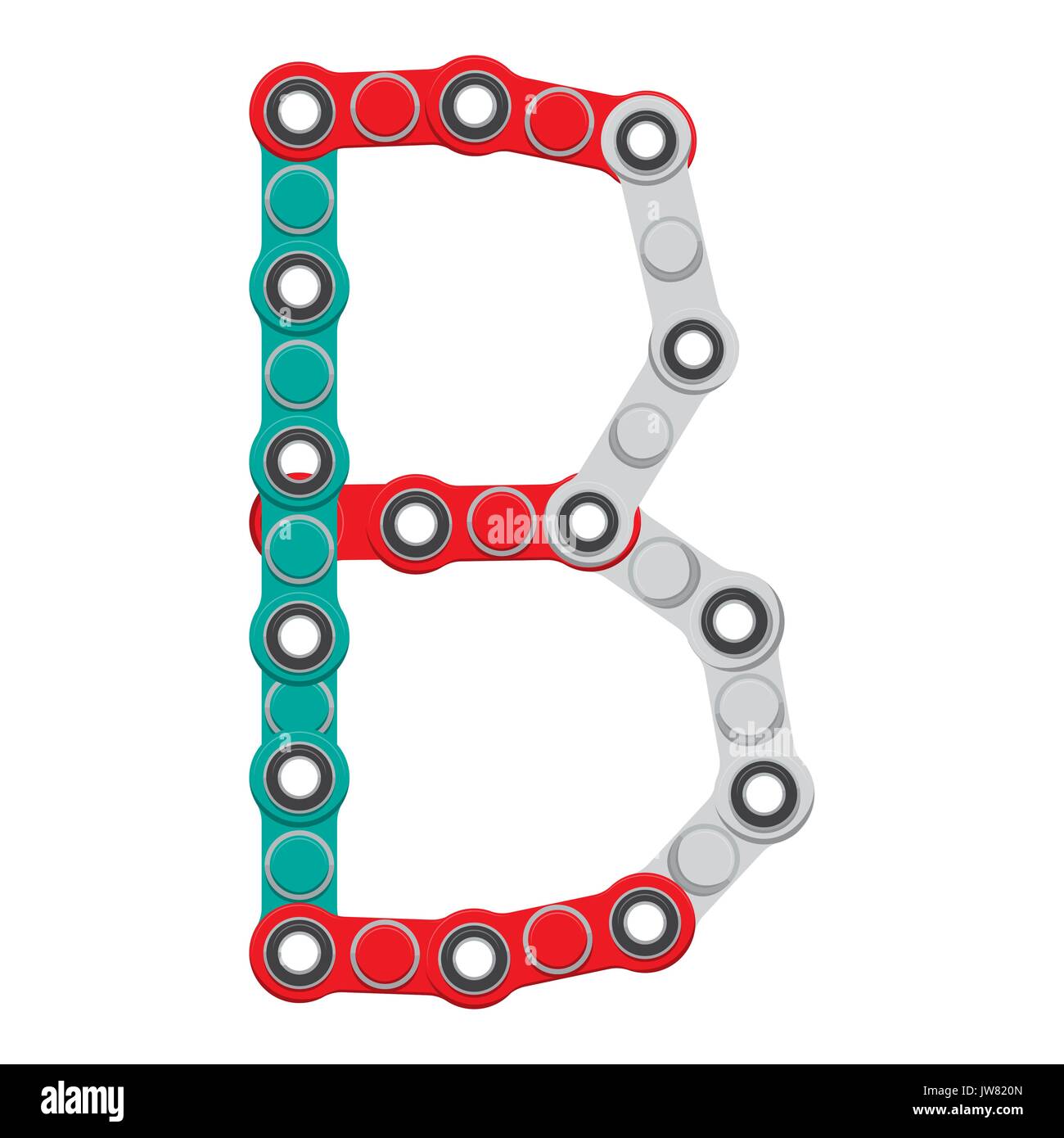 Alphabet from the New popular anti-stress toy Spinner. Letter B. Vector ...