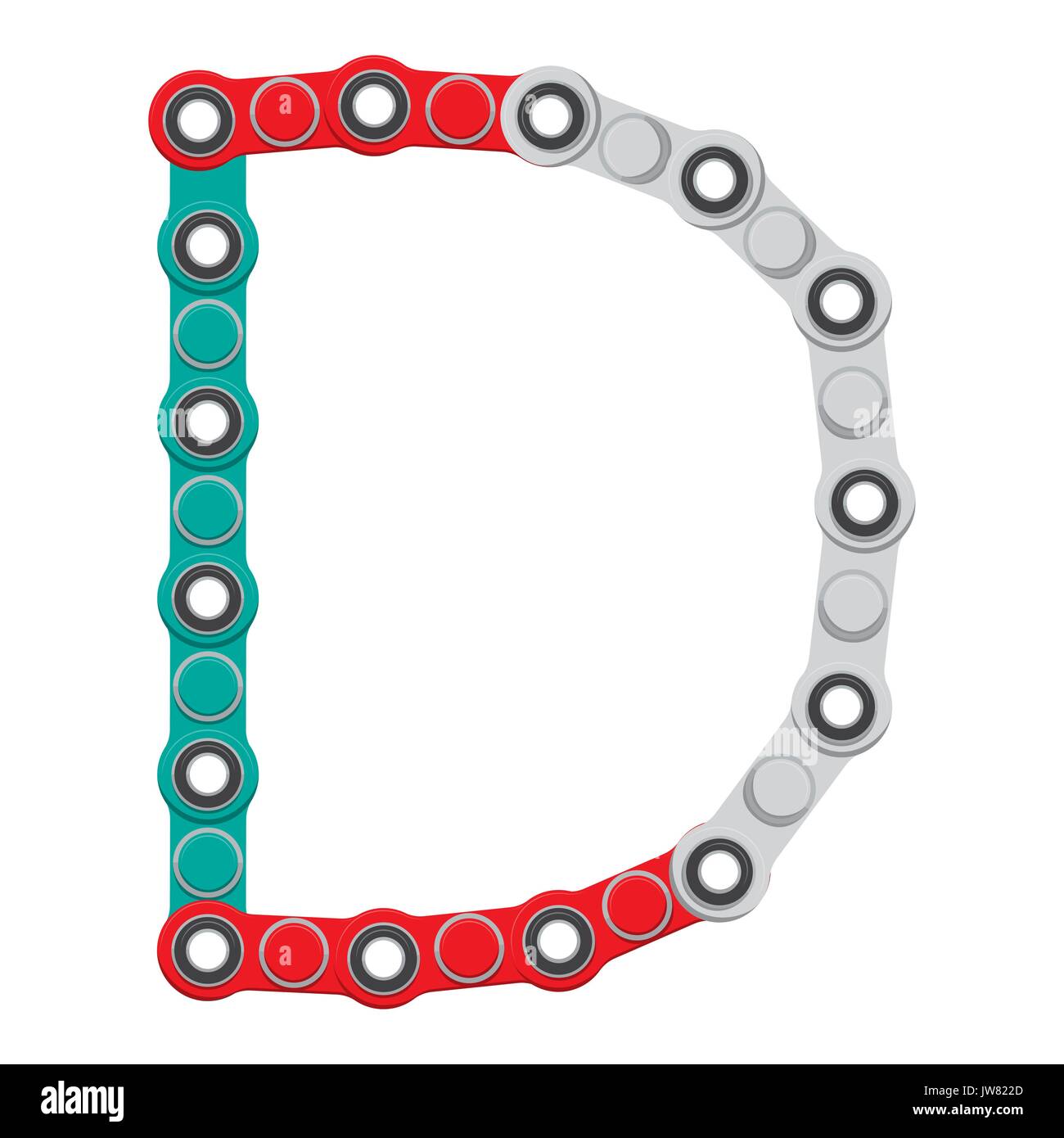 Alphabet from the New popular anti-stress toy Spinner. Letter D. Vector ...