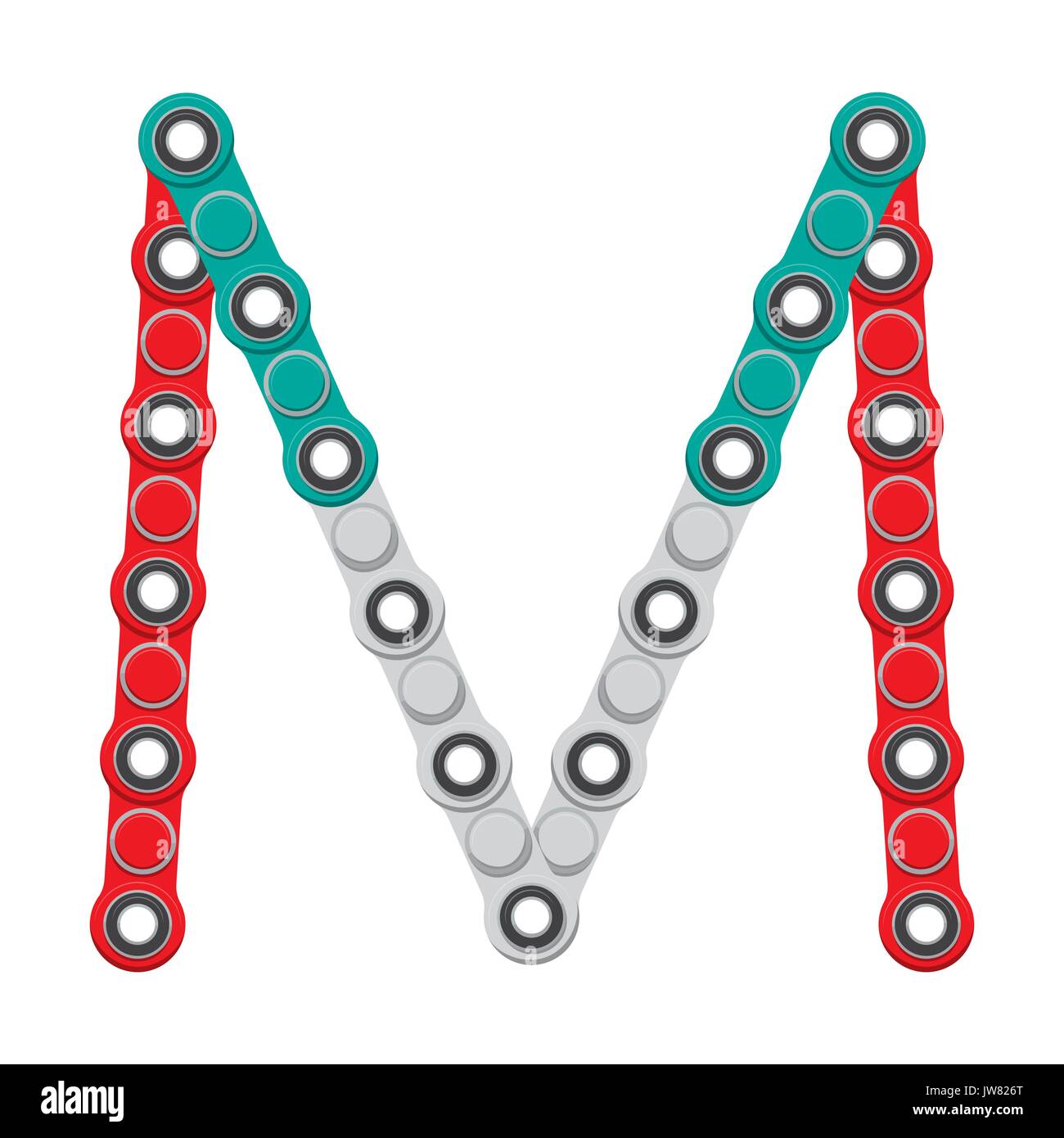 Alphabet from the New popular anti-stress toy Spinner. Letter M. Vector ...