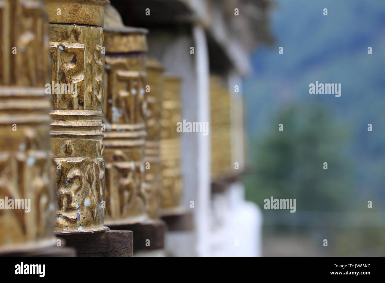Praying wheels used to reduce the sins and purify the souls of the ...