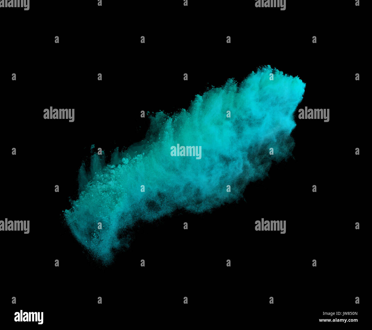 Blue powder explosion isolated on black background Stock Photo - Alamy