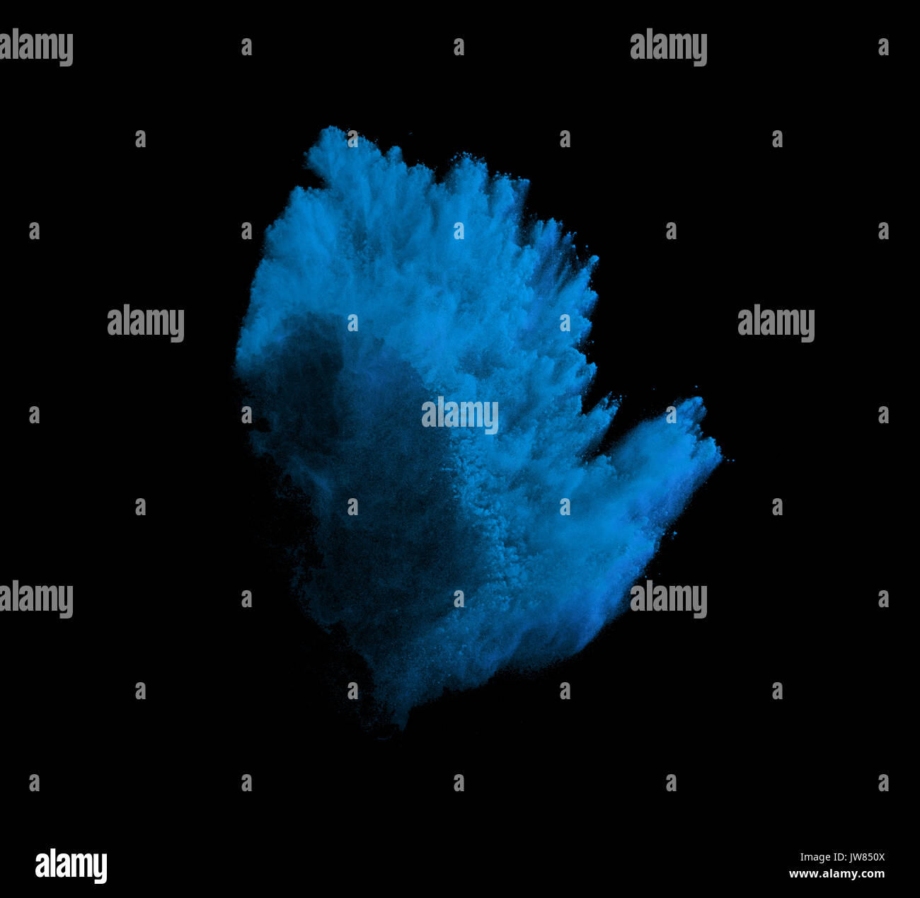 Blue colorful powder splash on black background Stock Photo - Alamy