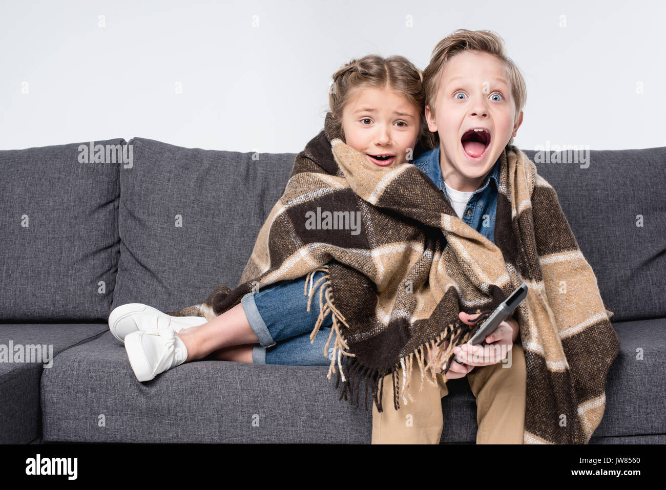 Scared Children Watching Tv