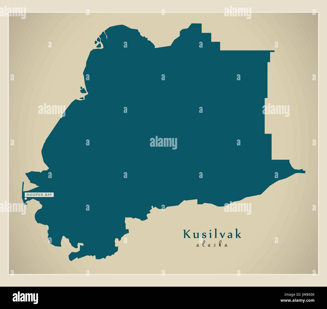 Modern Map - Kusilvak Alaska county USA illustration Stock Vector Image ...