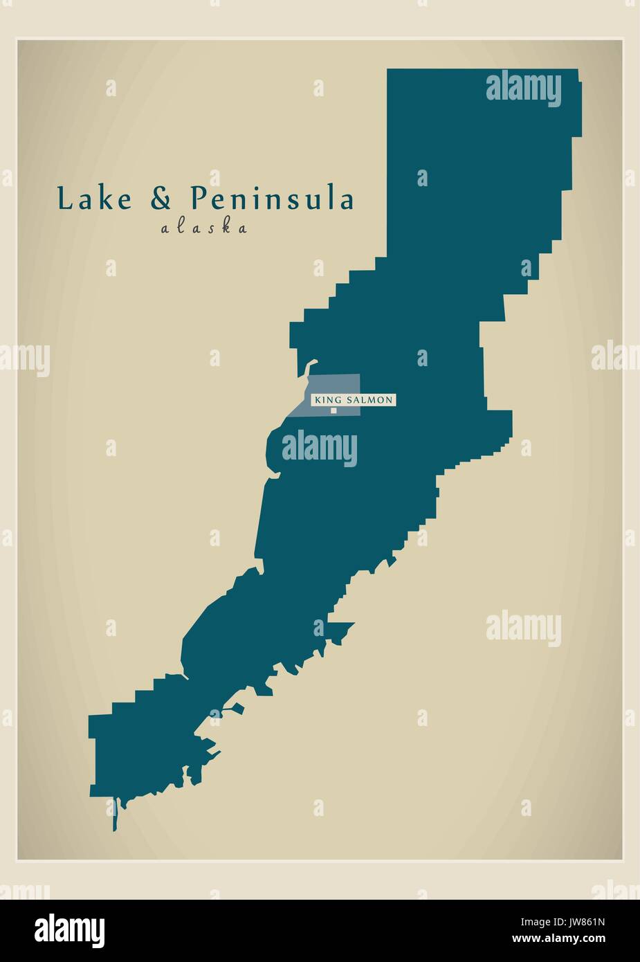 Modern Map - Lake and Peninsula Alaska county USA illustration Stock ...