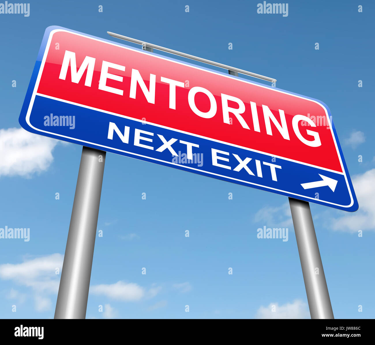 3d Illustration depicting a sign with a mentor concept Stock Photo - Alamy