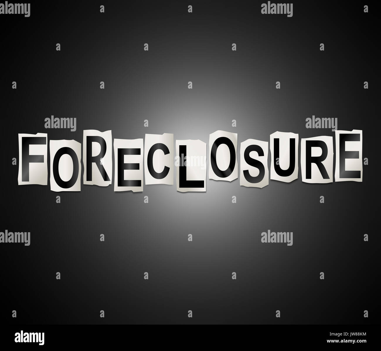 3d Illustration depicting a set of cut out printed letters arranged to ...