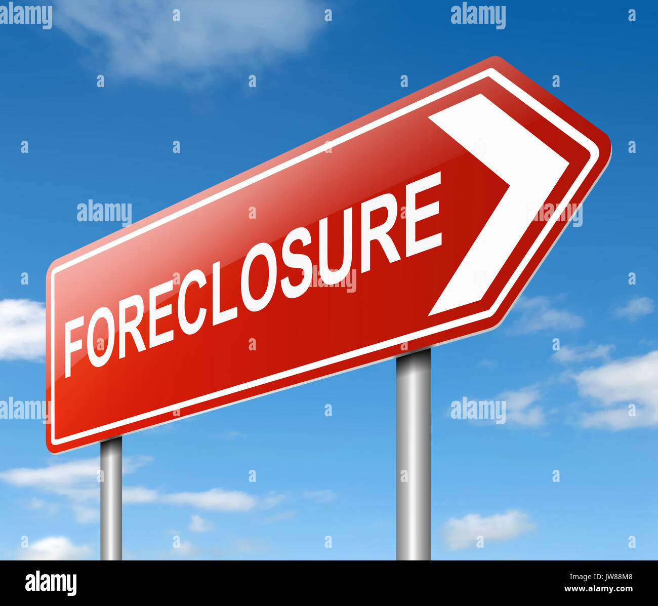 3d Illustration depicting a sign with a foreclosure concept Stock Photo ...