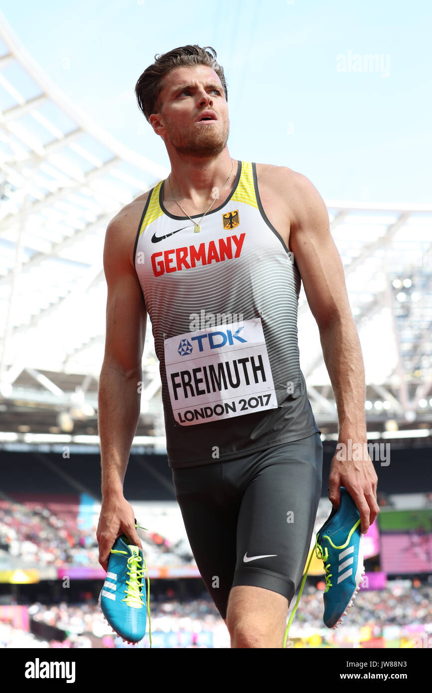 Germany's Rico Freimuth after competing in the 100m during the men's ...