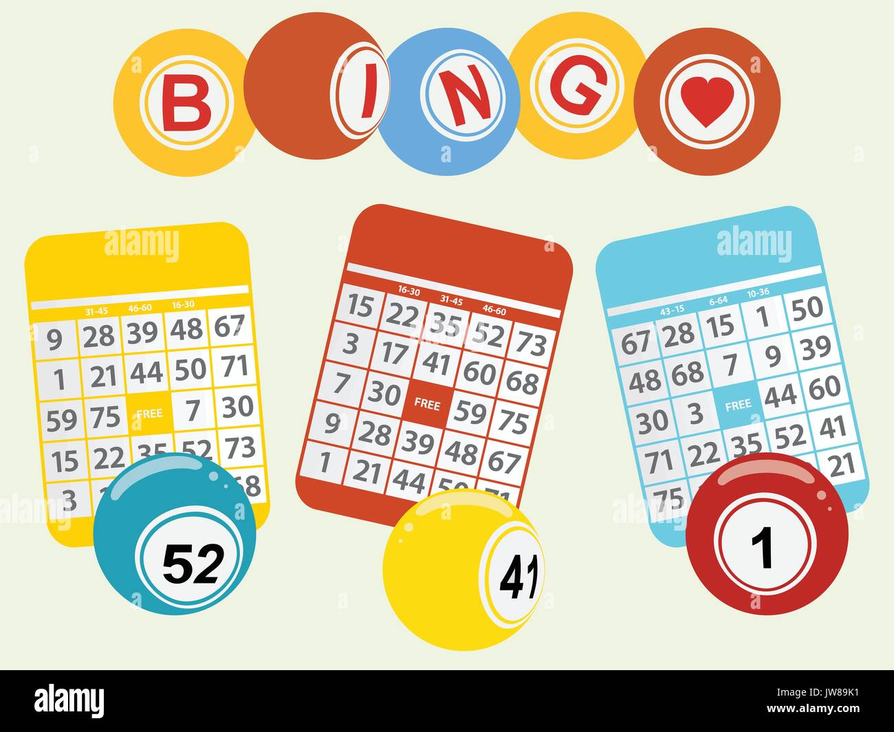 Lottery bingo cards illustration Stock Vector Images - Alamy
