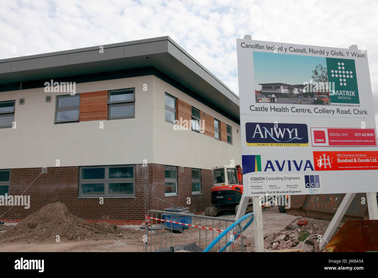 The construction of a new health centre, Castle Health Centre, in Chirk ...