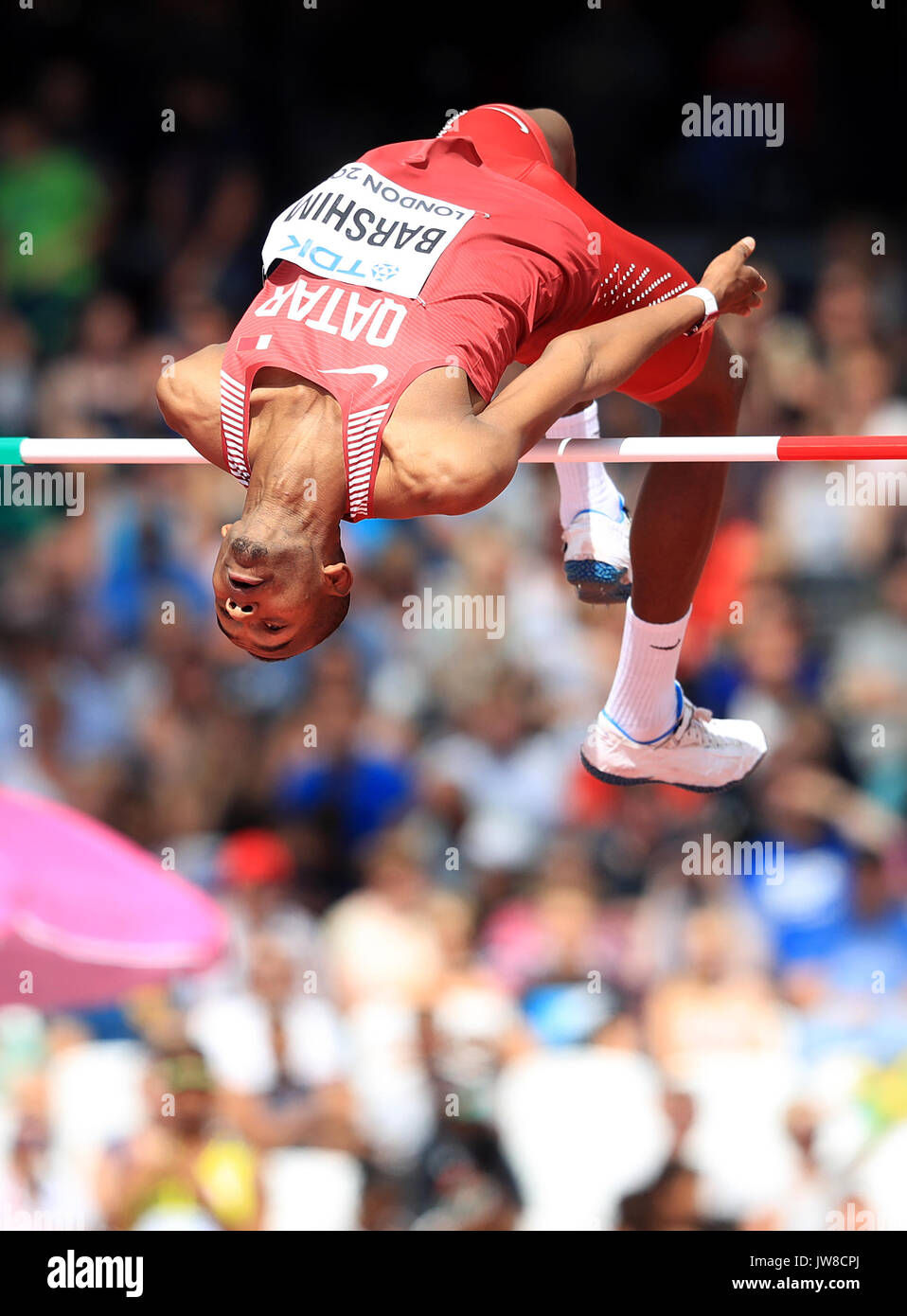 Qatar's Mutaz Essa Barshim competes in the Men's High Jump Qualifying ...