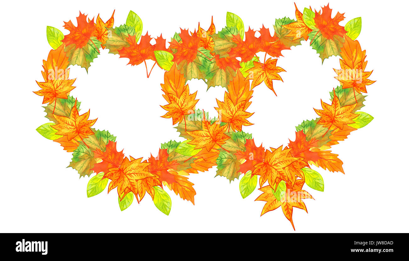 combined hearts of autumn leaves Stock Photo - Alamy