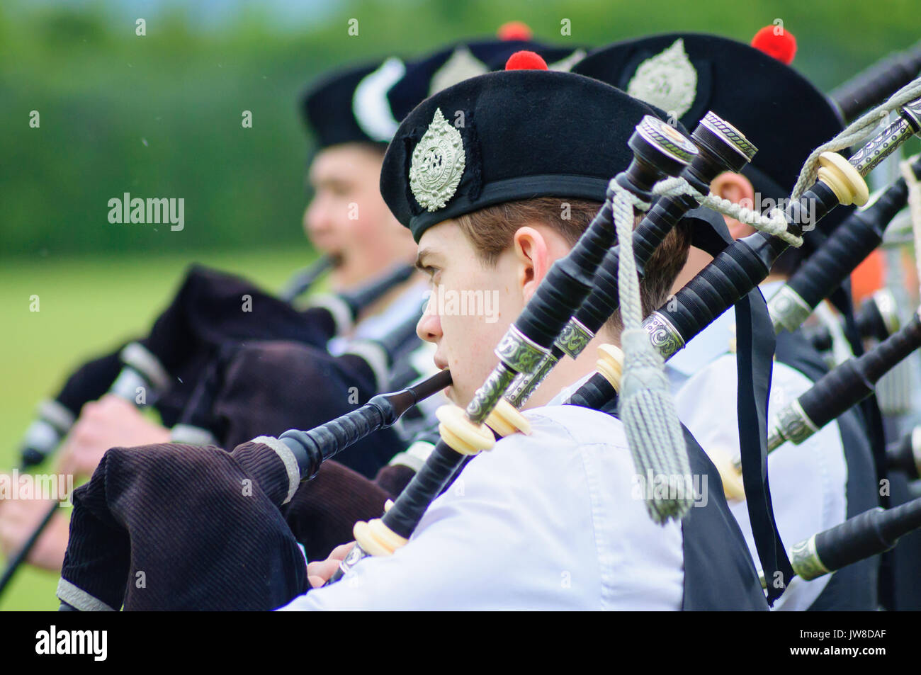 Competitors in the British Pipe Band Championships held in Paisley ...