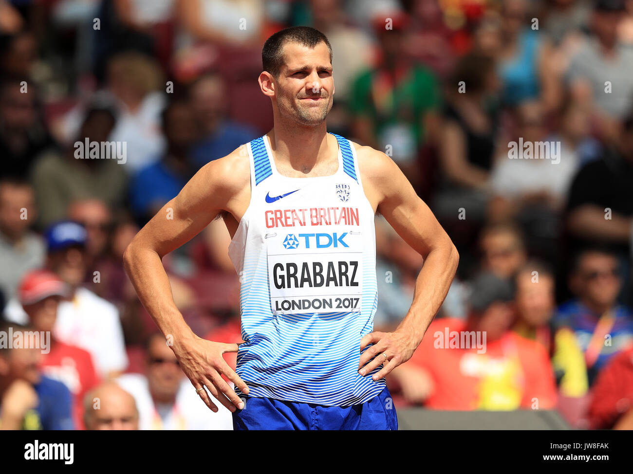 Great Britain's Robbie Grabarz competes in the Men's High Jump ...