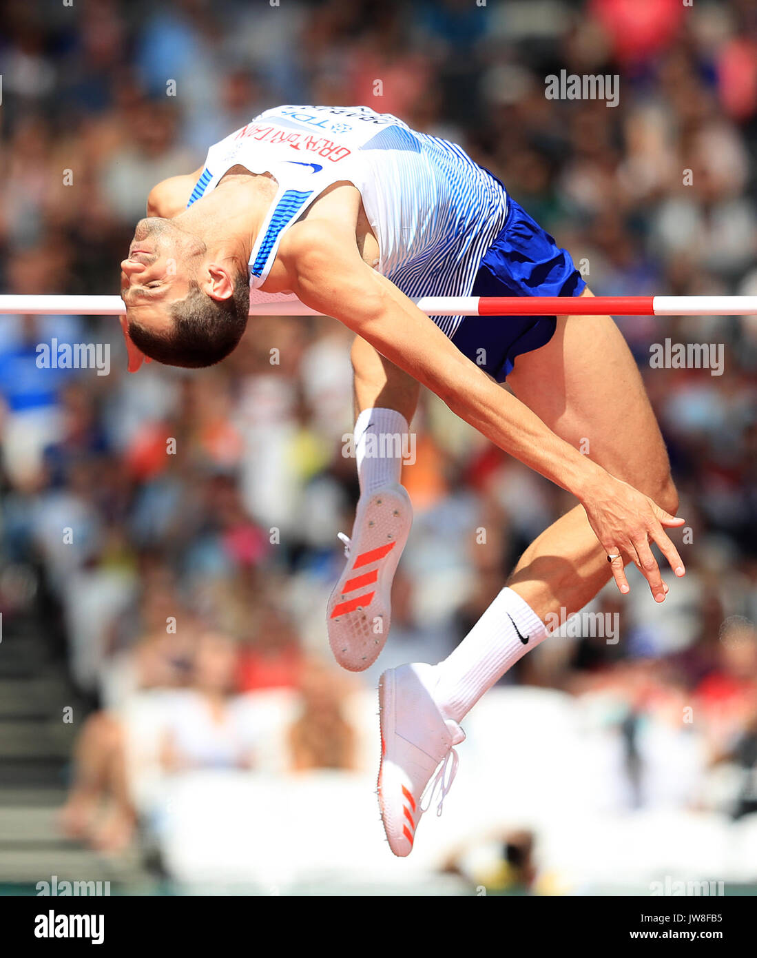 Great Britain's Robbie Grabarz competes in the Men's High Jump ...