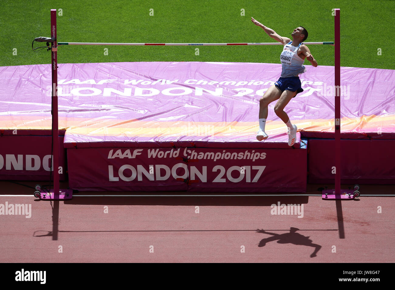 Great Britain's Robbie Grabarz competes in the Men's High Jump heats ...