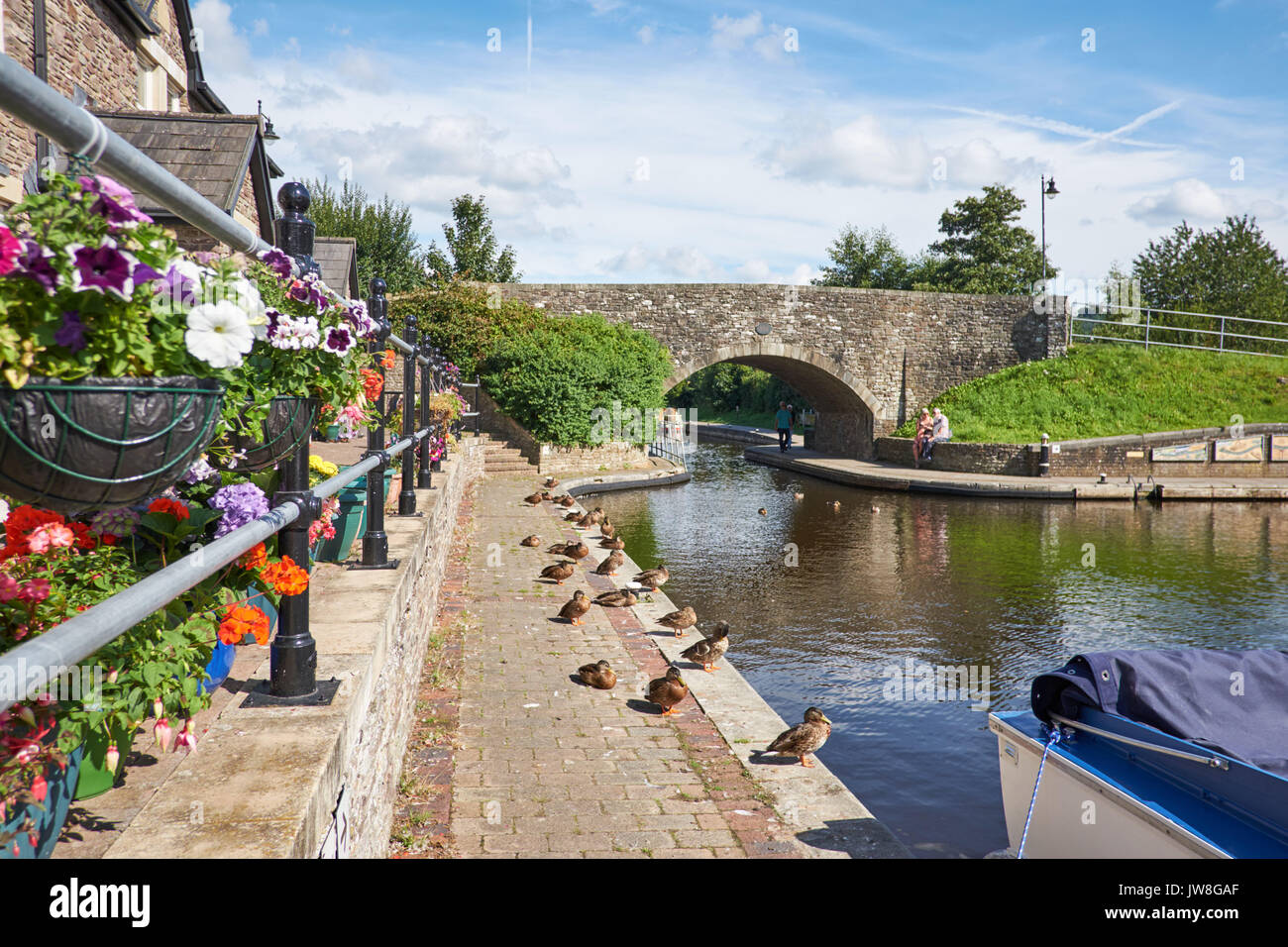 Brecon canal basin Powys Wales UK Stock Photo - Alamy