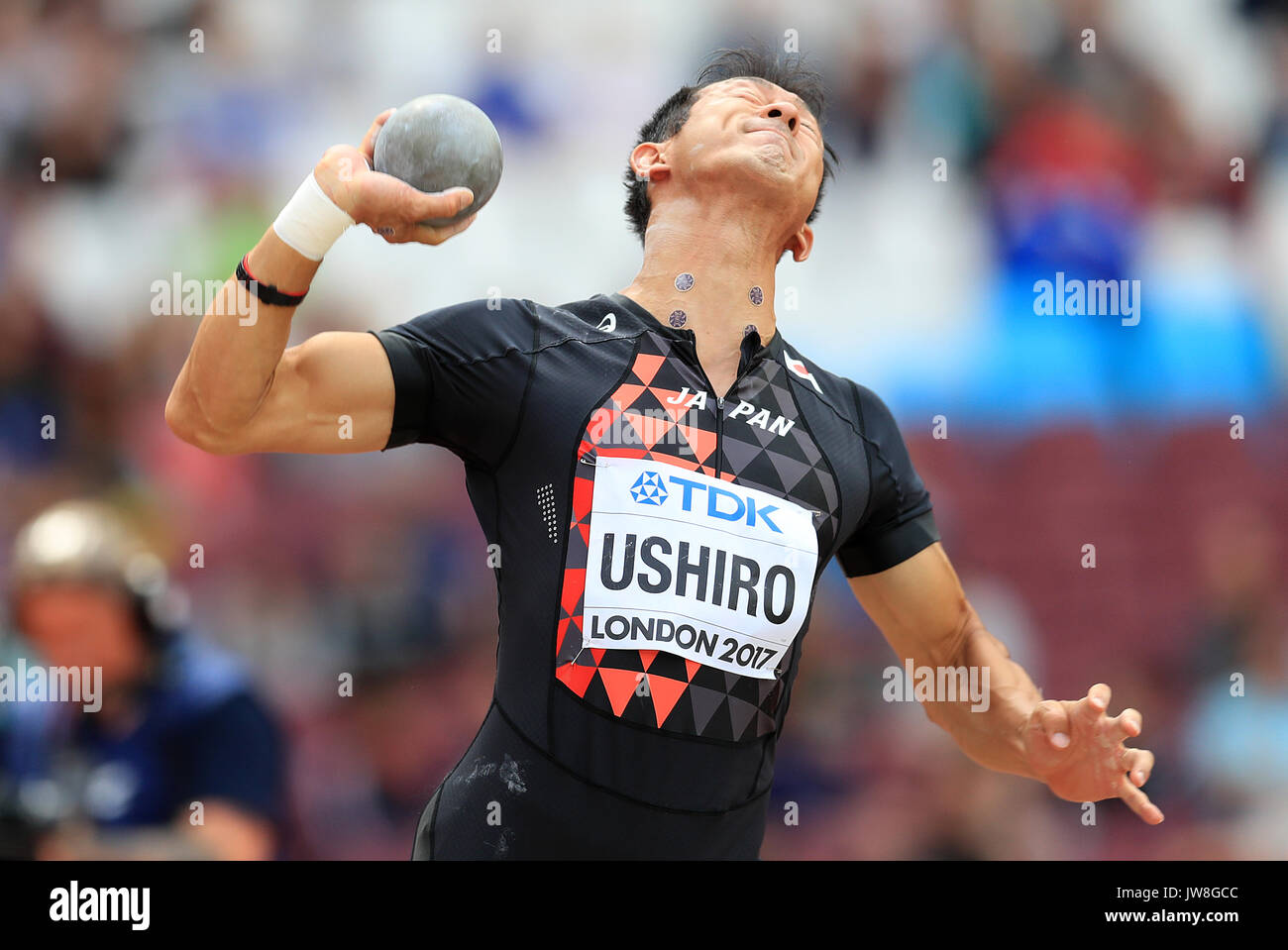 Japan's Keisuke Ushiro competes in the Men's Decathlon Shot Put during ...
