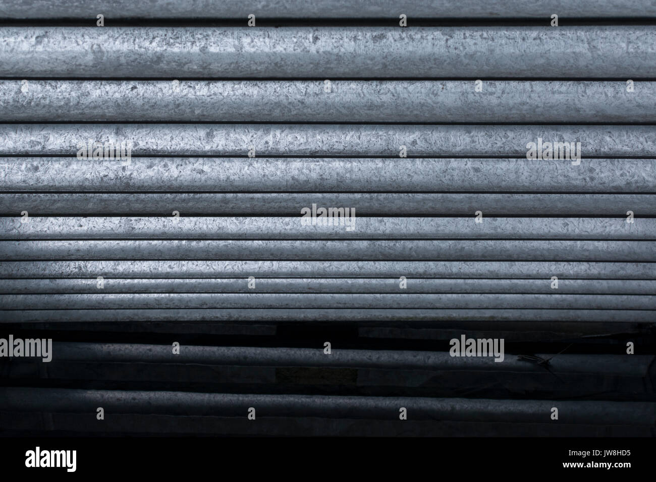 Abstract lines. Series of metal fins in an industrial air-conditioning ...