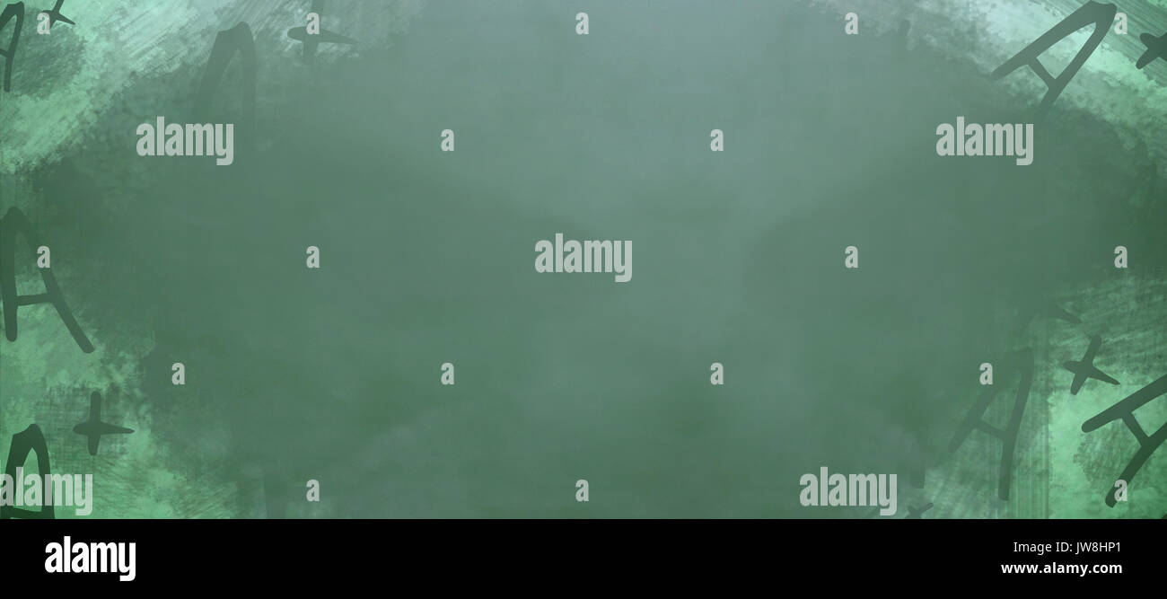 Illustration of A plus grade on chalkboard against green chalkboard ...