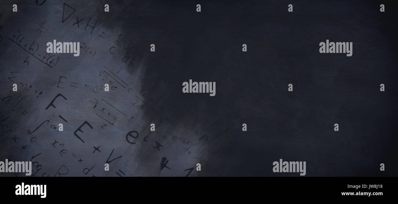 Graphic image of algebraic formulas against black background Stock ...