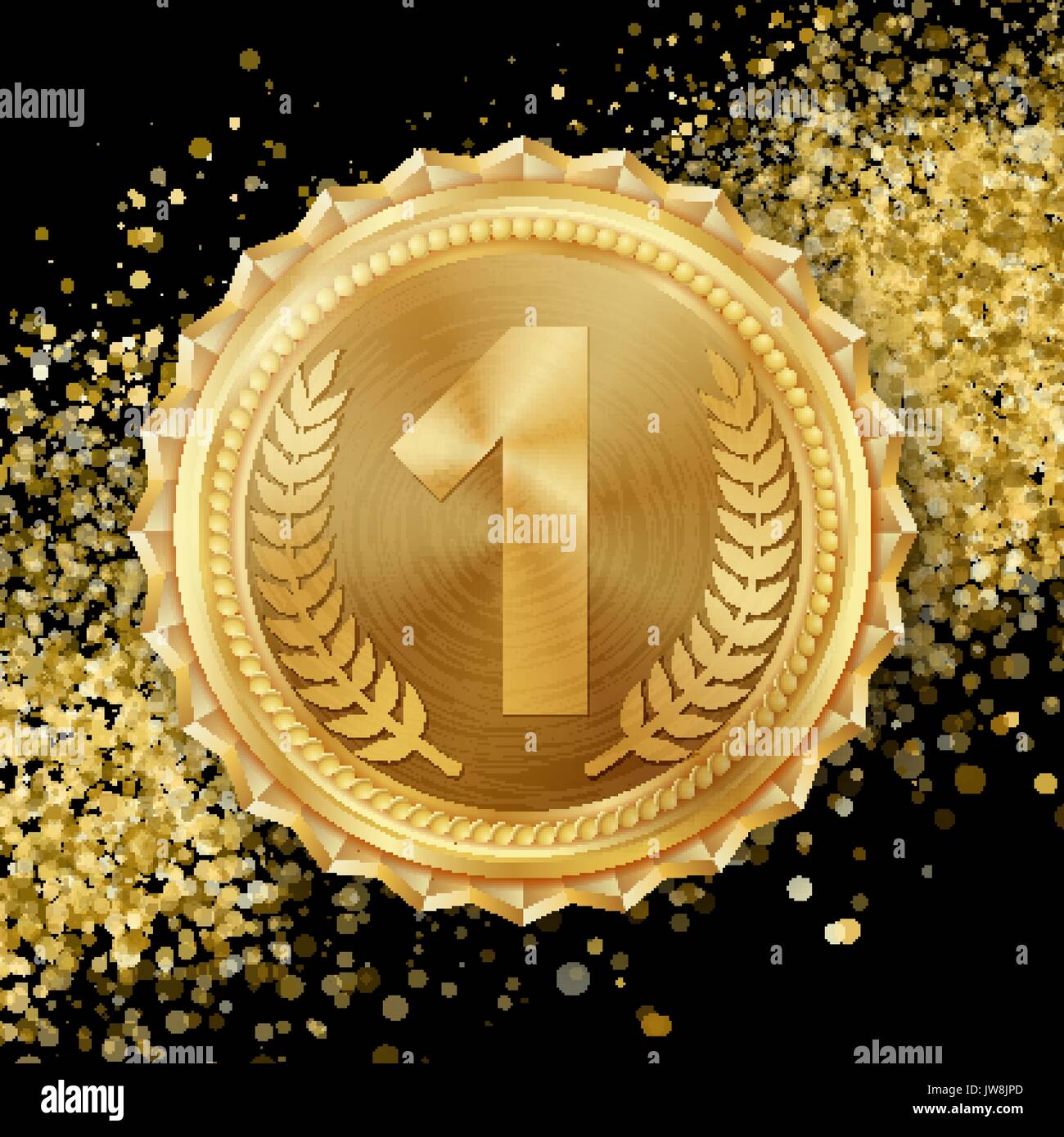 Gold Medal Vector. 1st Place Achievement. Winner, Champion, Number One ...