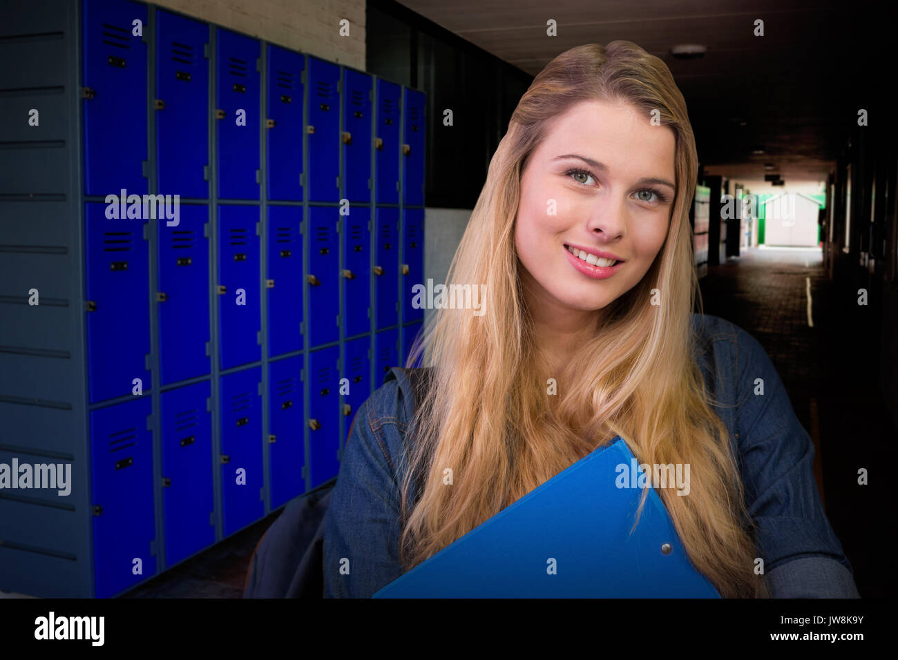 School corridor lockers light hi-res stock photography and images - Alamy