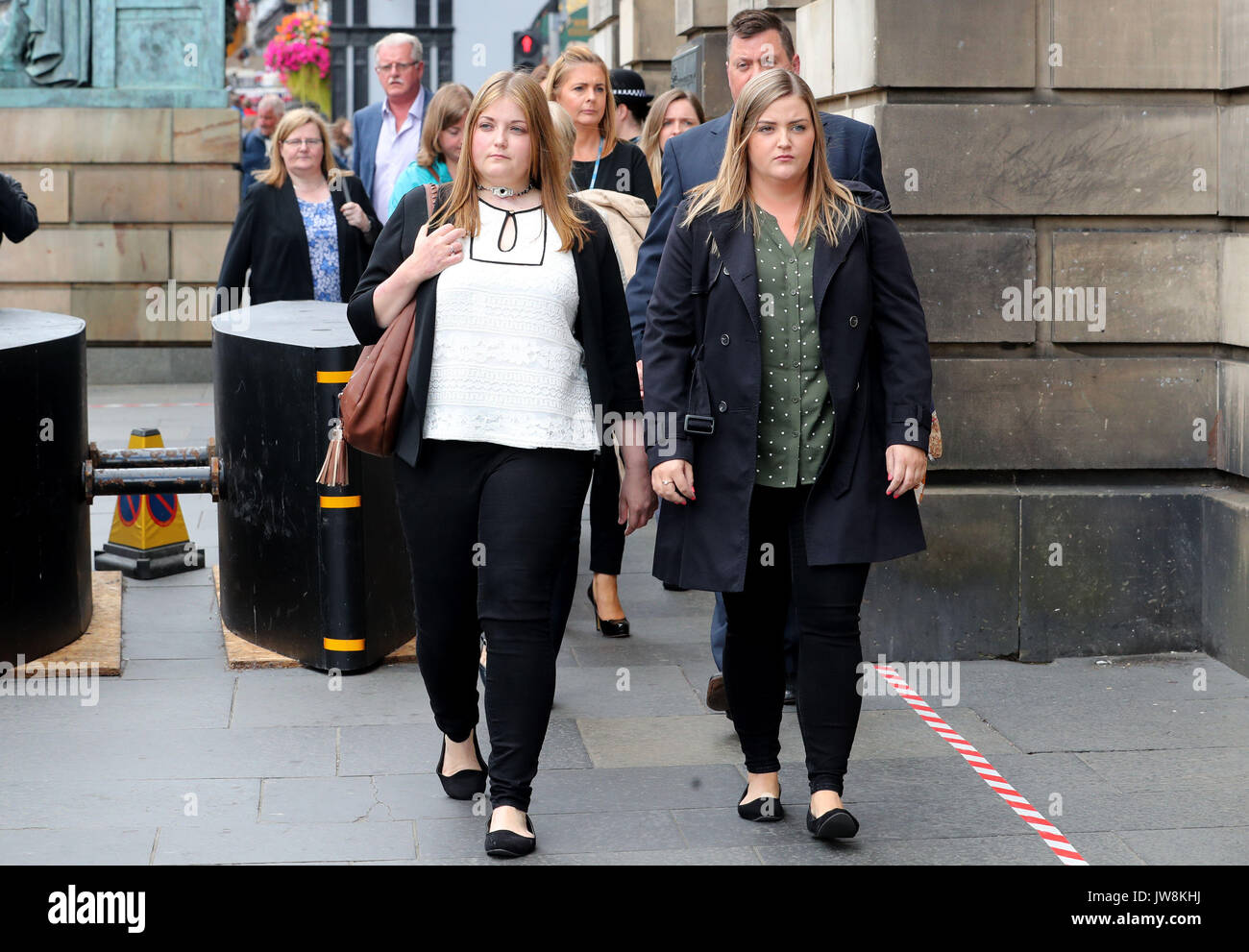 Rebecca Williams (left), girlfriend of Cameron Logan, leaves the the ...