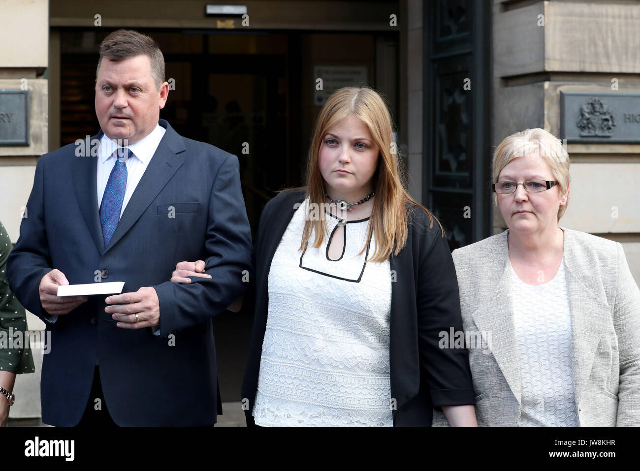 Rebecca Williams (centre) outside the High Court in Edinburgh with her ...