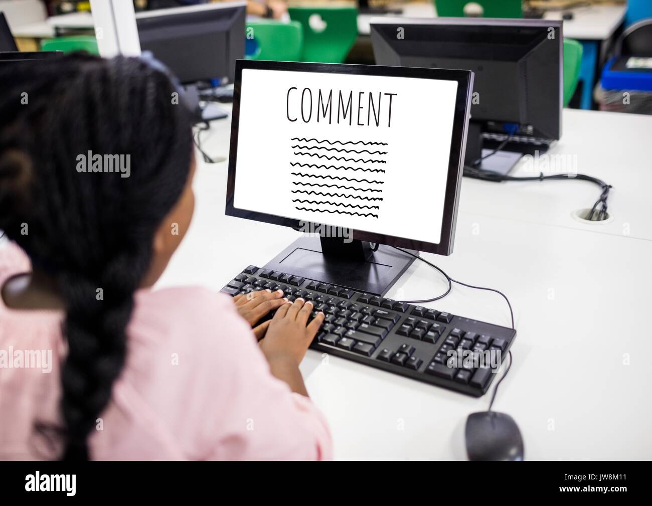 Digital composite of Comment text and graphic on laptop screen with ...