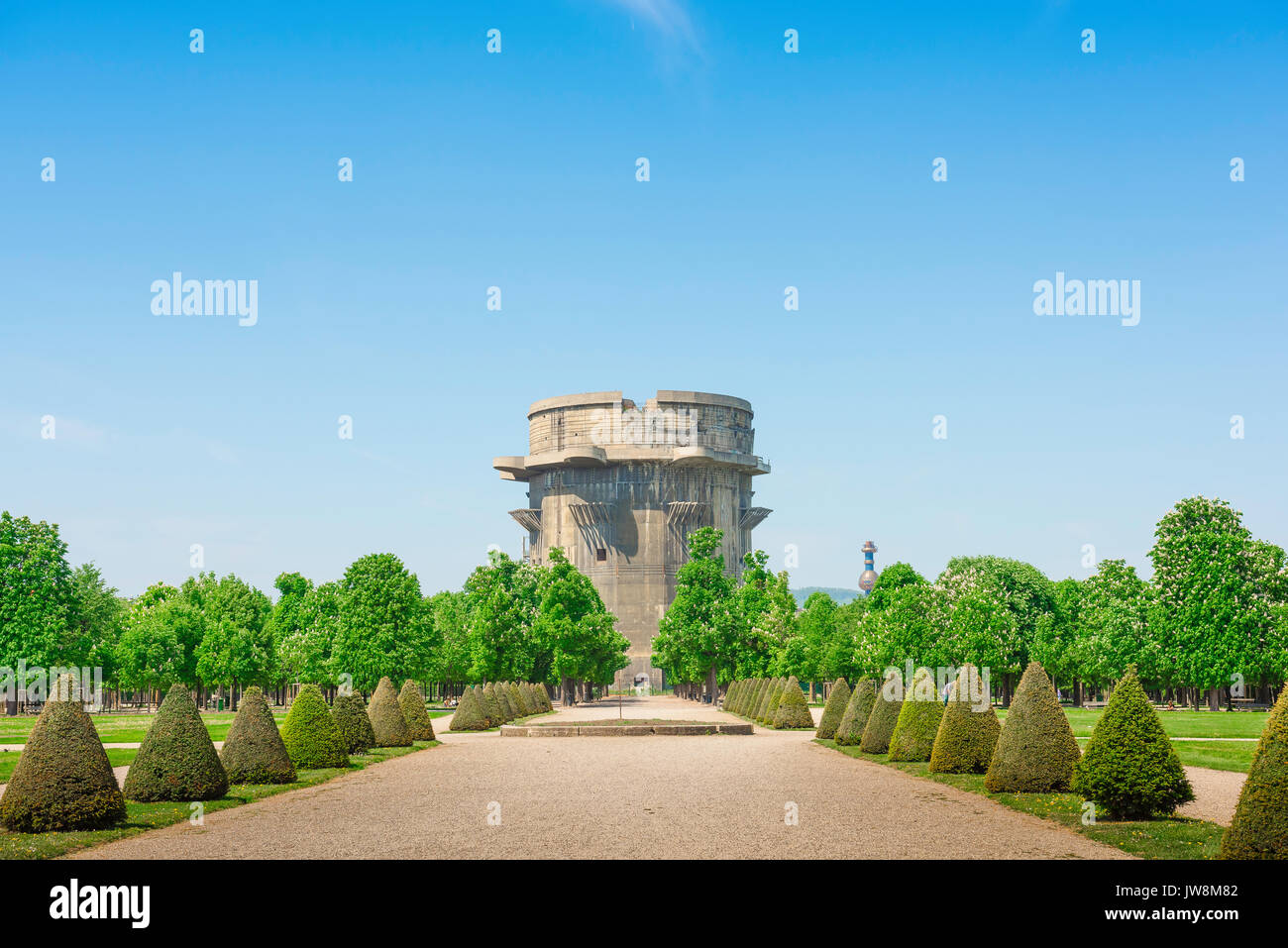 Vienna park summer, the formal gardens of the Augarten in Vienna with a ...