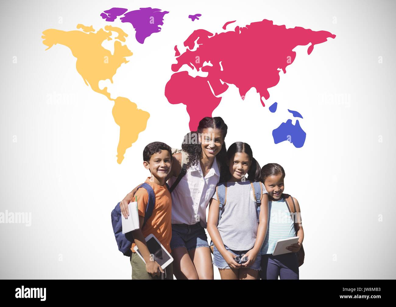World map kids wallpaper hi-res stock photography and images - Alamy