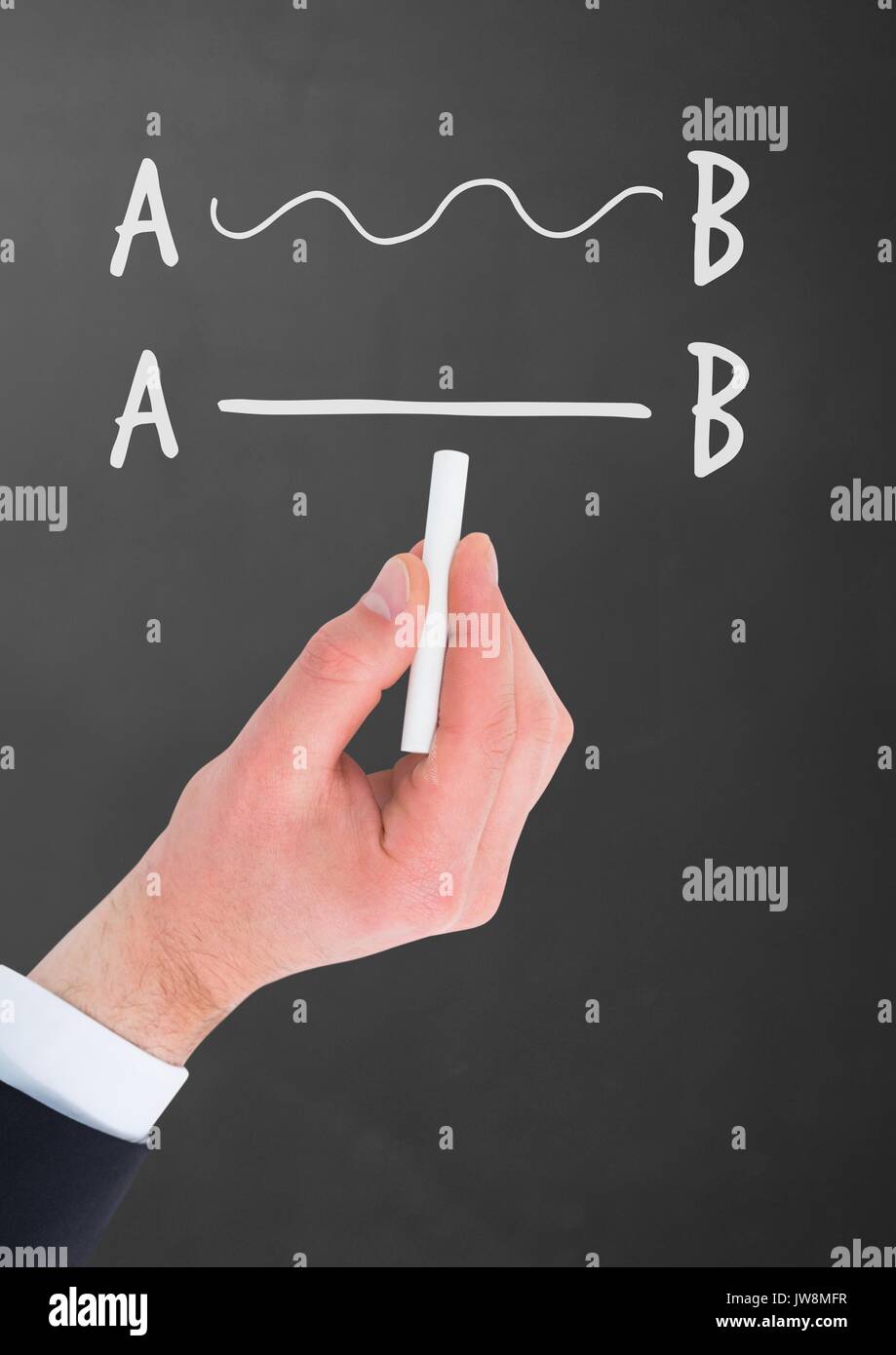 Digital composite of Hand writing A to B on blackboard Stock Photo - Alamy