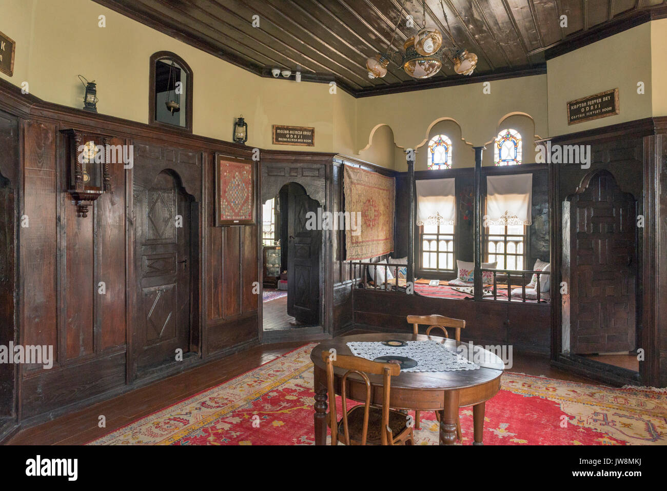 Interior of ethnography museum, old ottoman house rooms and mannequins ...