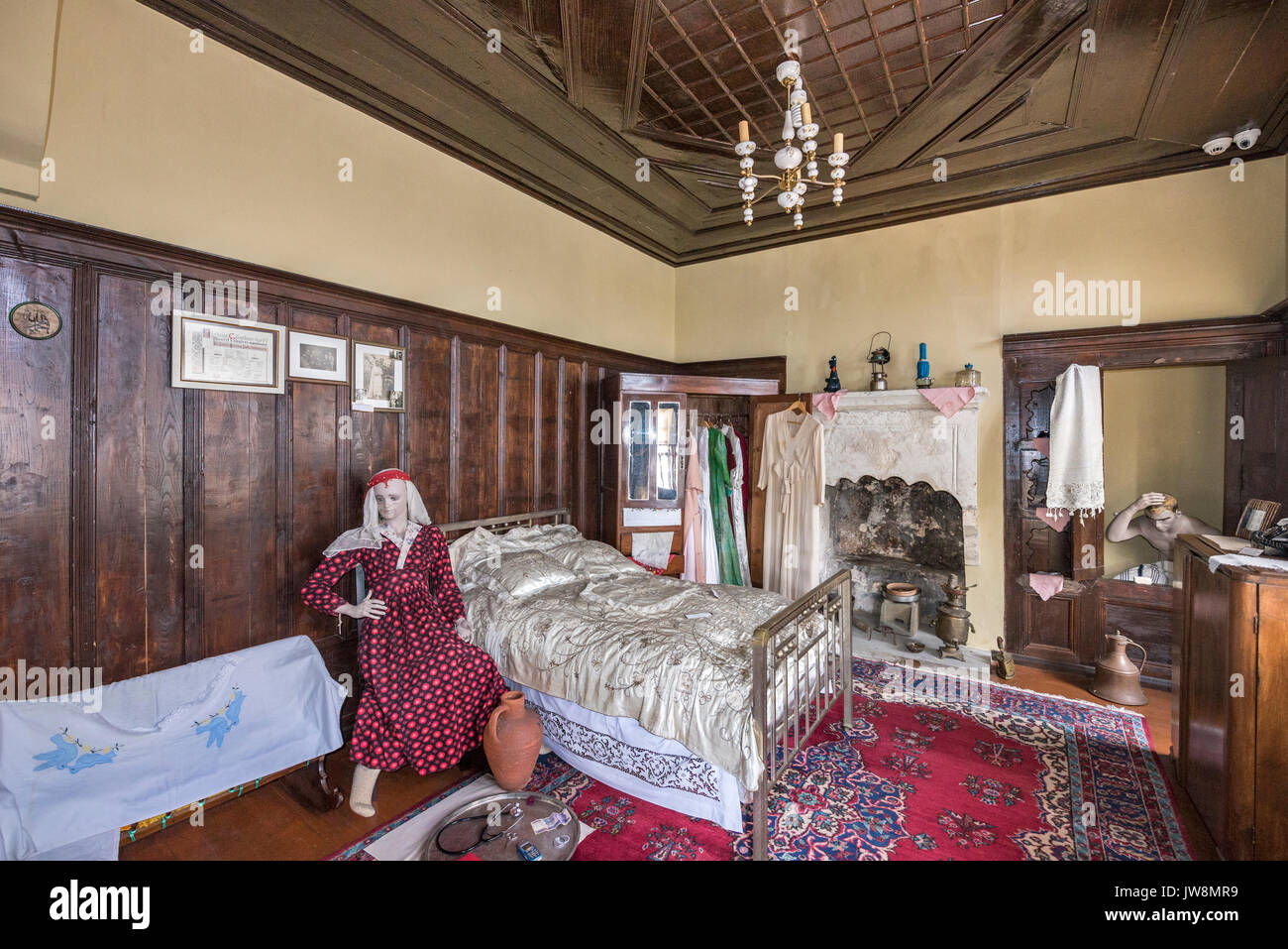 Interior of ethnography museum, old ottoman house rooms and mannequins ...