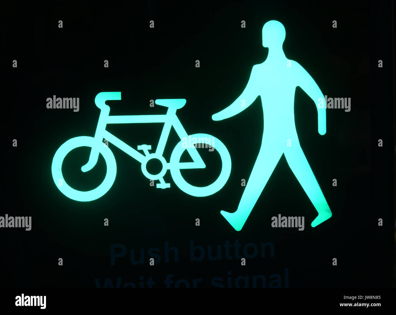 push button for pedestrians and cyclists on leeds cycling super highway ...