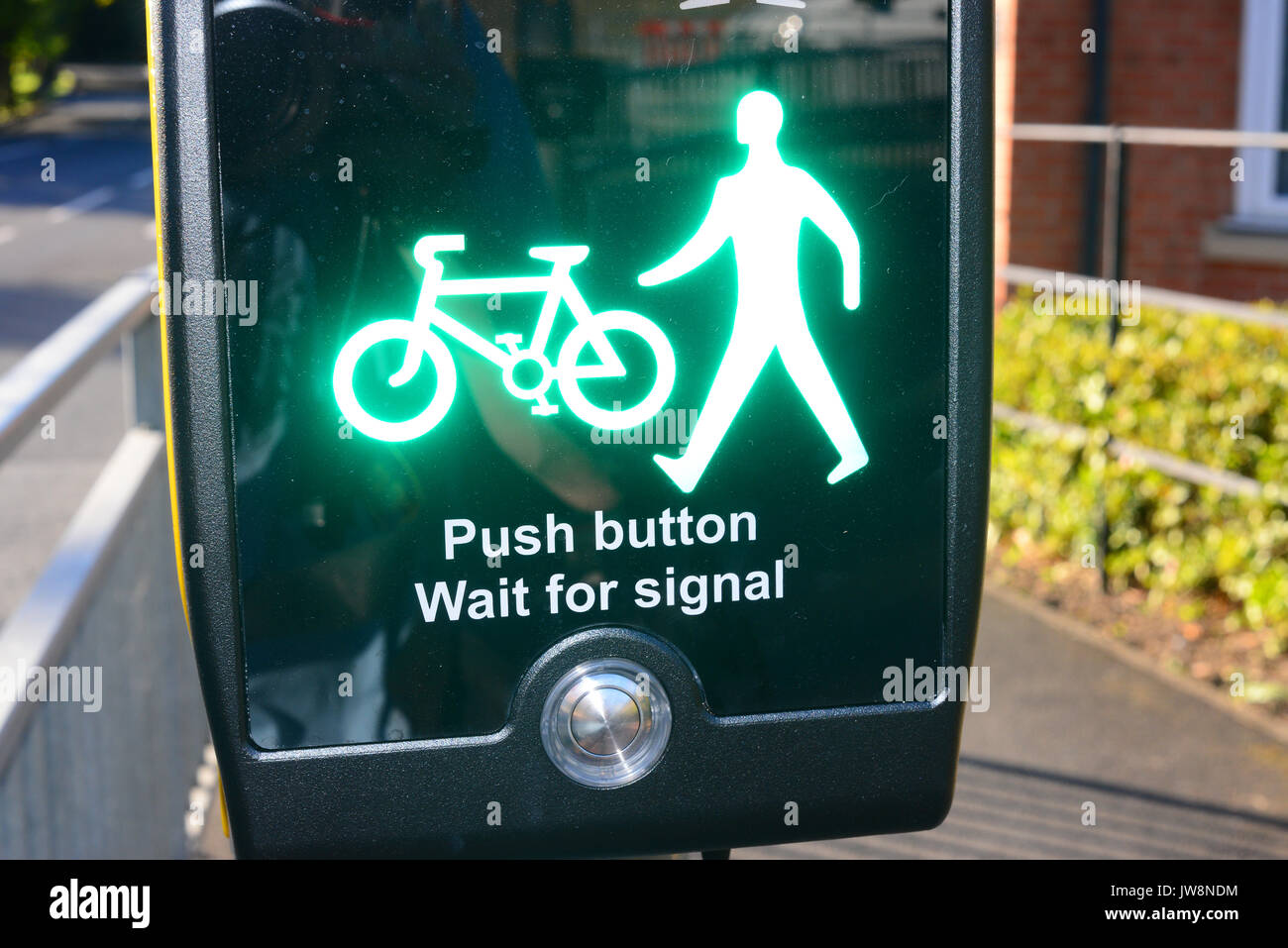push button for pedestrians and cyclists on leeds cycling super highway ...