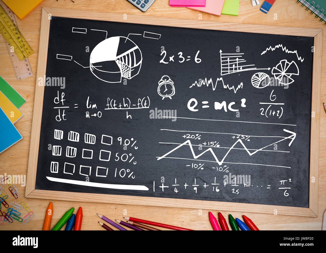 Digital composite of science diagrams on blackboard Stock Photo - Alamy