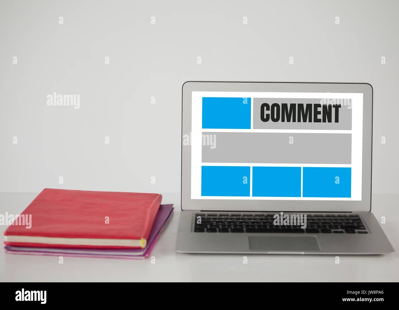 Digital composite of Comment text and graphic on laptop screen with ...