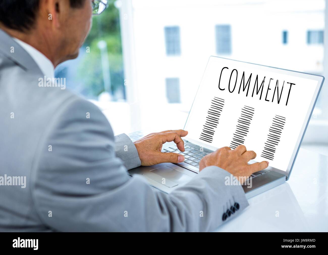 Digital composite of Comment text and graphic on laptop screen with ...