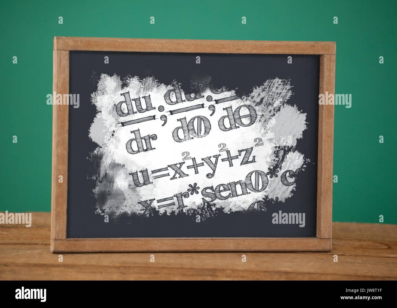 Digital composite of math equations on blackboard Stock Photo - Alamy