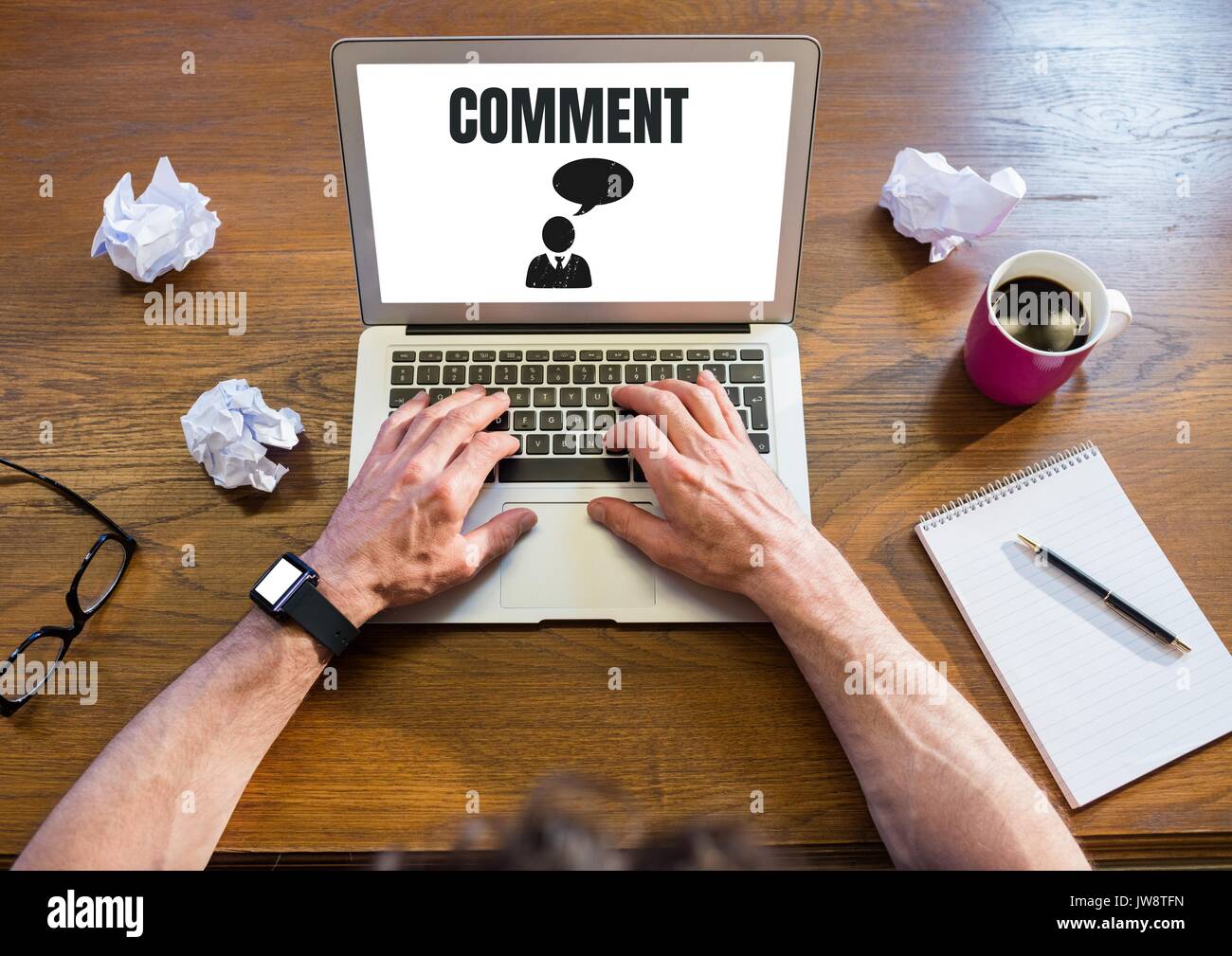 Hands executives touching digital screen hi-res stock photography and ...