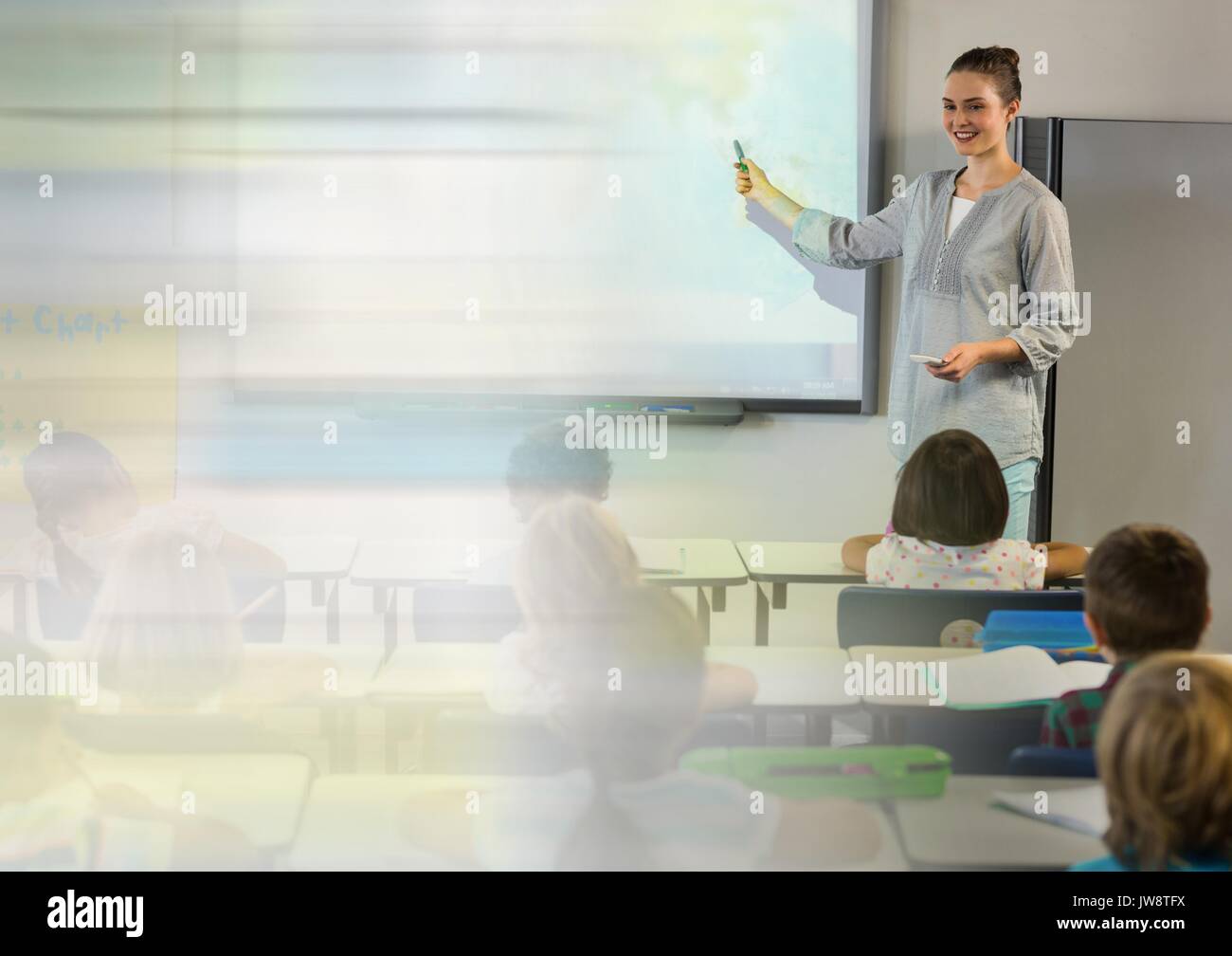 Boy writing in class 3d hi-res stock photography and images - Alamy