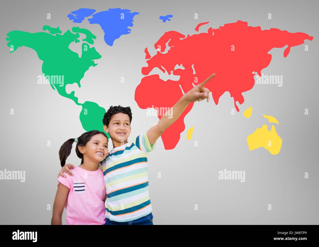 World map kids wallpaper hi-res stock photography and images - Alamy