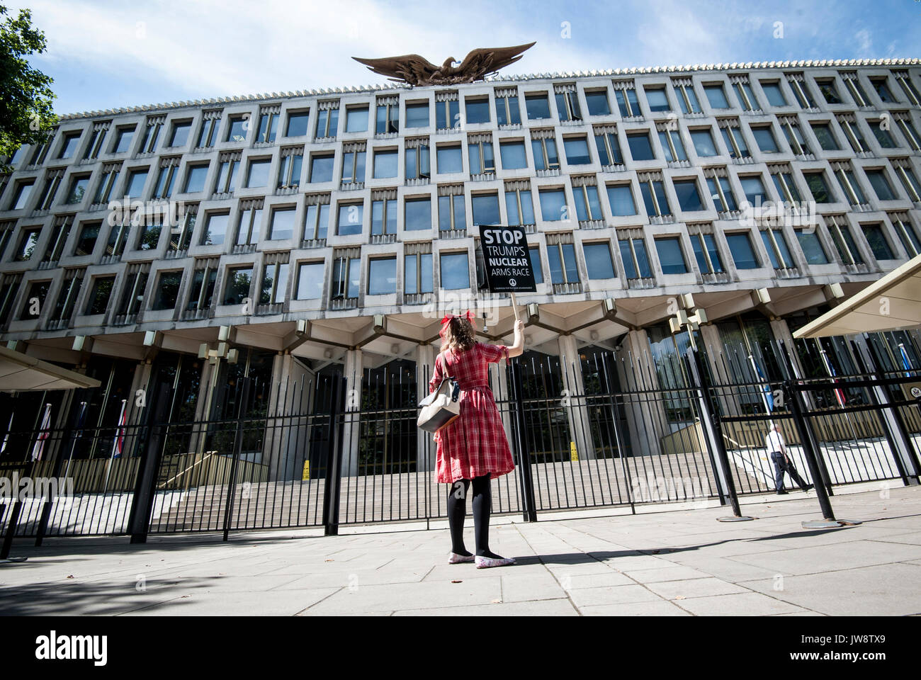 Members of the Campaign for Nuclear Disarmament (CND) gather to ...