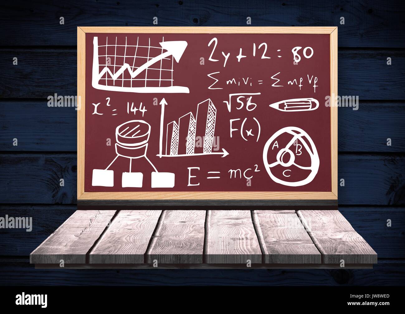 Digital composite of math equations on blackboard Stock Photo - Alamy