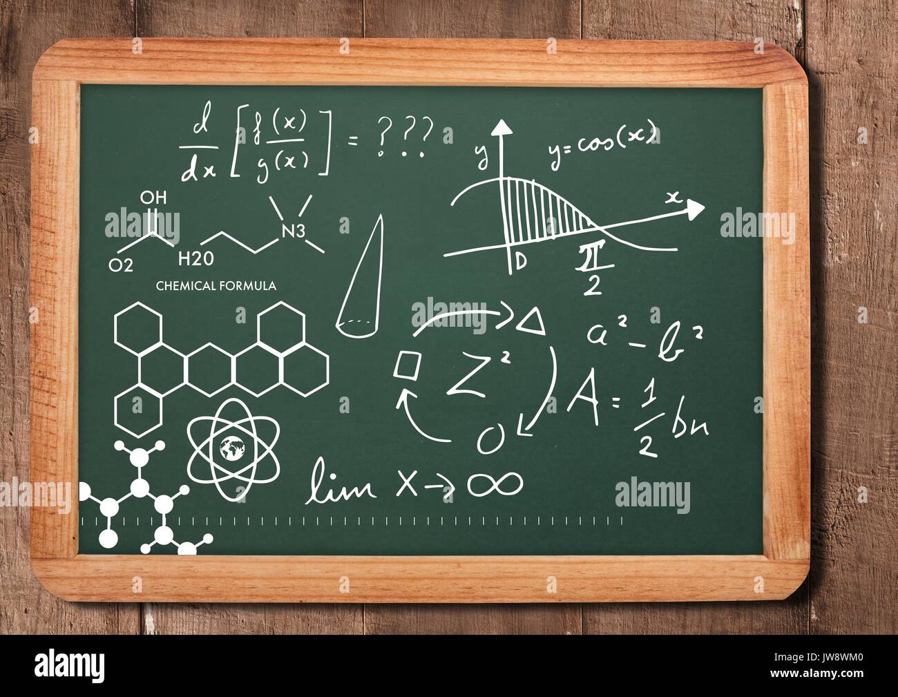 Digital composite of chemical science formula on blackboard Stock Photo ...