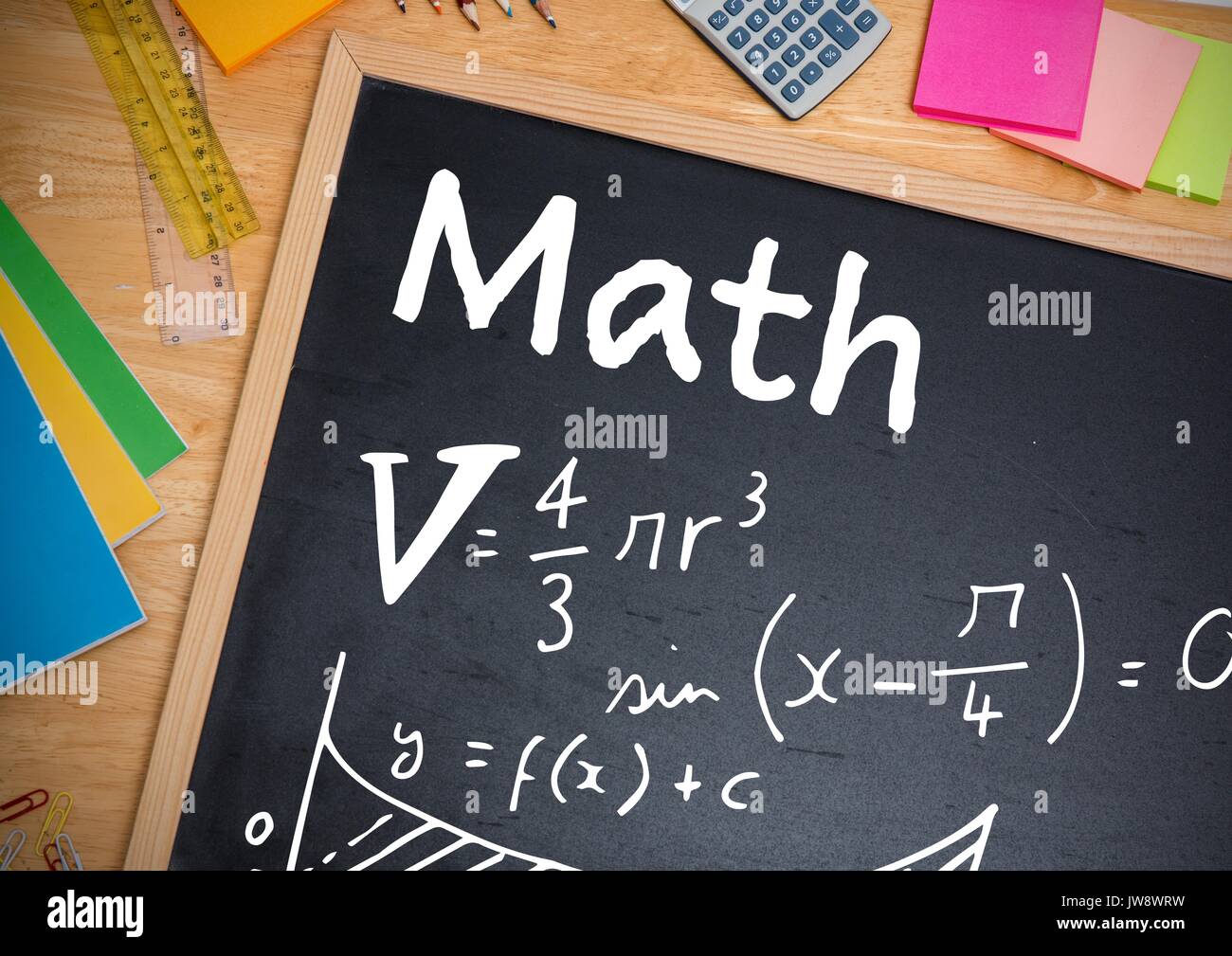 Blackboard equations calculator hi-res stock photography and images - Alamy
