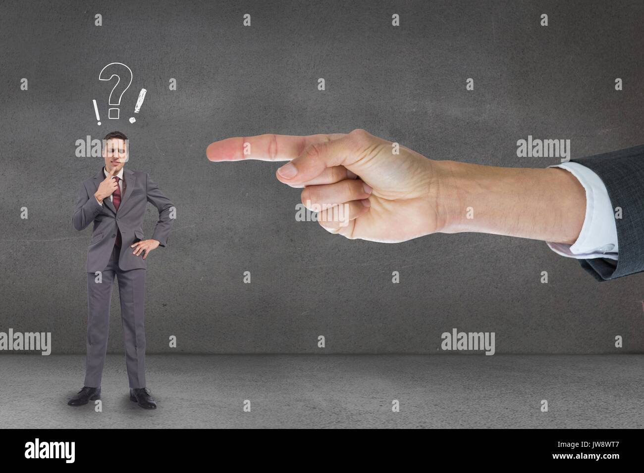 Human hand pointing finger question hi-res stock photography and images ...